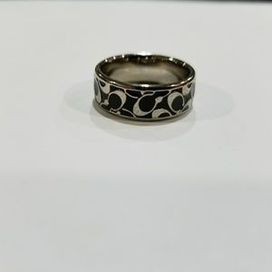 Coach | Jewelry | Coach Ring Set Black Silver | Poshmark